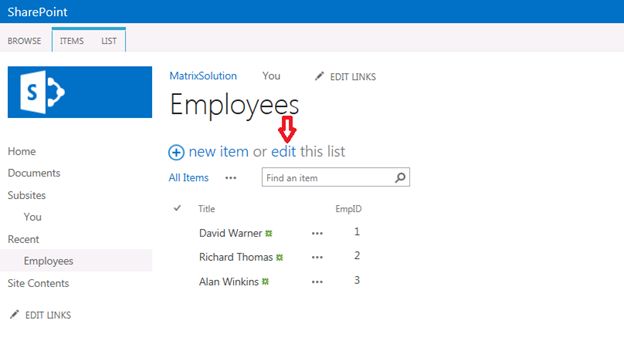 Create A List With Add Edit And Delete List Items In Sharepoint 2013